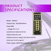 China High-Pressure 150 PSI Portable Air Pump with 60W Motor and Rechargeable Battery for Fast Tire Inflation for sale
