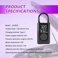 China Dual-Mode Portable Air Compressor and Tire Inflator with 150 PSI and Type-C Charging for Emergency Jump Starter for sale