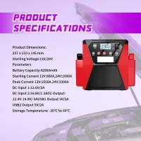 China 42000mAh 12V/24V Jump Starter with 150 PSI Air Compressor and Fast Charging USB Outputs for sale
