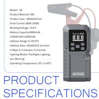 China 12V Portable Jump Starter with 150 PSI Air Compressor and 8000–12000mAh Battery Booster for sale