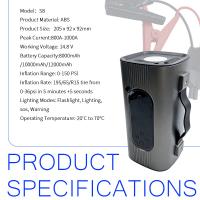 China 12V Multi Functional Jump Starter with 150 PSI Air Pump, 8000–12000mAh Battery, and Vacuum Function for Emergency Use for sale