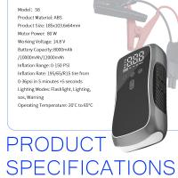 China Multi-Function Jump Starter with 150 PSI Air Compressor 8000–12000mAh Battery and Digital Screen for Emergency Vehicle Starting for sale