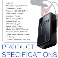 China 12V Car Jump Starter with 150 PSI Air Compressor Solar Panel Charging and 6000mAh Emergency Power Bank for sale