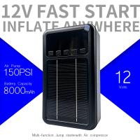 China 12V Car Jump Starter with 150 PSI Air Compressor Solar Panel Charging and 6000mAh Emergency Power Bank for sale