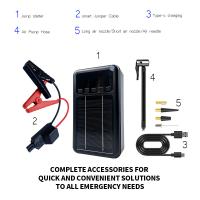 China 12V Car Jump Starter with 150 PSI Air Compressor Solar Panel Charging and 6000mAh Emergency Power Bank for sale