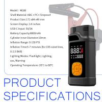 China 8000mAh Battery Jump Starter with 150 PSI Air Compressor and Digital Display for Emergency Vehicle Charging for sale