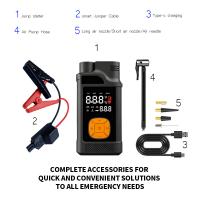 China 8000mAh Battery Jump Starter with 150 PSI Air Compressor and Digital Display for Emergency Vehicle Charging for sale