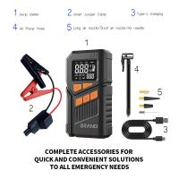 China Compact 8000mAh Jump Starter with 150 PSI Air Pump and Smart Digital Display for Emergency Vehicle Charging for sale