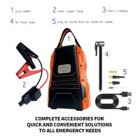 China Heavy-Duty Portable Jump Starter with 150 PSI Air Compressor 20000mAh Battery and LED Emergency Lighting for sale