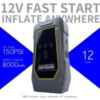China Compact 1000A Peak Current Jump Starter with 150 PSI Air Compressor and 8000mAh Portable Power Bank for sale
