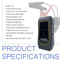 China Compact 1000A Peak Current Jump Starter with 150 PSI Air Compressor and 8000mAh Portable Power Bank for sale