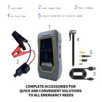 China Compact 1000A Peak Current Jump Starter with 150 PSI Air Compressor and 8000mAh Portable Power Bank for sale