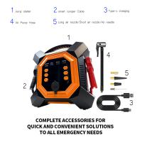 China 24000mAh Battery Car Jump Starter with 150 PSI Air Compressor and 600A Peak Current for Emergency Power for sale
