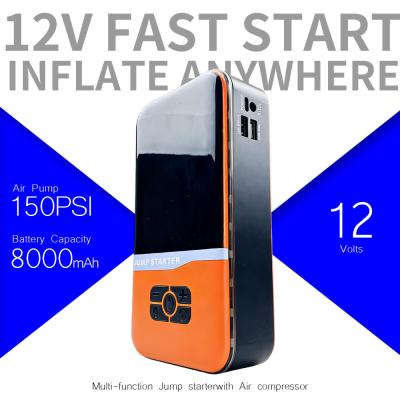 China Compact 600A Peak Current Jump Starter with 150 PSI Air Compressor and 30000mAh Portable Power Bank for sale
