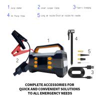 China 24000mAh Battery 150 PSI Air Compressor Multi-Function Emergency Jump Starter Power Station for sale