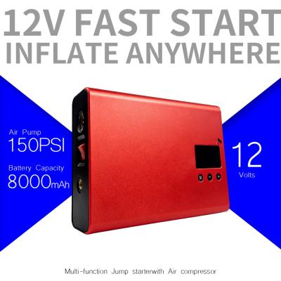 China High-Power 1000A Peak Current Jump Starter with 12000mAh Battery and 150 PSI Air Compressor for sale