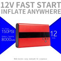 China USB-C Rechargeable 1000A Peak Current Jump Starter with 12000mAh Battery and 150 PSI Air Compressor for sale