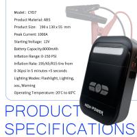 China Compact 12V Jump Starter with 1000A Peak Current, 150PSI Air Pump, and 8000mAh Battery for Emergency Vehicle Charging for sale