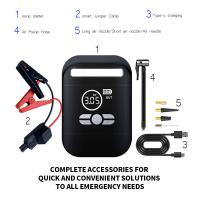 China Compact 12V Jump Starter with 1000A Peak Current, 150PSI Air Pump, and 8000mAh Battery for Emergency Vehicle Charging for sale