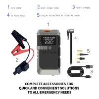 China Digital 12V Jump Starter with 1000A Peak Current, 150PSI Air Compressor and 8000mAh Battery for Reliable Roadside Assistance for sale