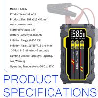 China Portable Jump Starter with 600A Peak Current Battery Booster and 150PSI Tire Inflator 8000mAh Power Bank for sale