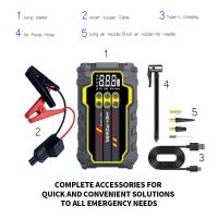 China Portable Jump Starter with 600A Peak Current Battery Booster and 150PSI Tire Inflator 8000mAh Power Bank for sale