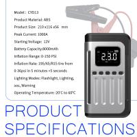 China 1000A Peak Current Jump Starter with 150PSI Air Compressor and 8000mAh Battery for Emergency Vehicle Charging for sale