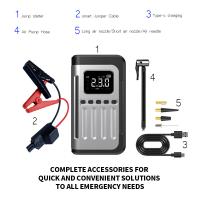 China 1000A Peak Current Jump Starter with 150PSI Air Compressor and 8000mAh Battery for Emergency Vehicle Charging for sale