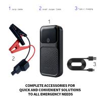 China 1000A Peak Current Jump Starter with 12000mAh Battery Capacity and Built-in LED Light for Emergency Car Charging for sale