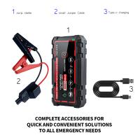 China Durable 600A Peak Current Jump Starter with 6400mAh Battery and Rugged Design for Emergency Vehicle Charging for sale