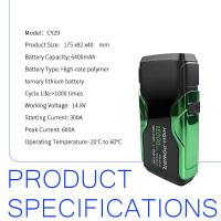 China Portable Car Jump Starter with 600A Peak Current 6400mAh Battery Booster Power Bank and LED Emergency Light for sale