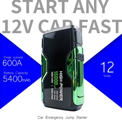 China Portable Car Jump Starter with 600A Peak Current 6400mAh Battery Booster Power Bank and LED Emergency Light for sale