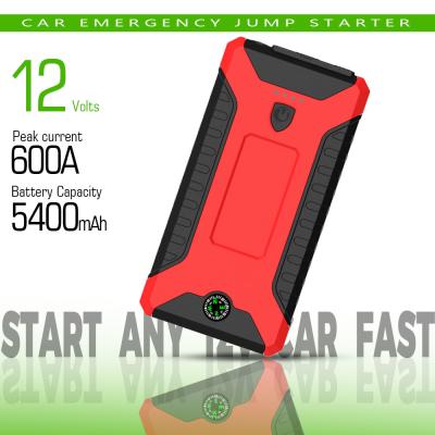China Compact 5400mAh Jump Starter with 600A Peak Current and Multi-Functional Power Bank for sale