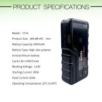 China Reliable 6400mAh Battery Capacity Jump Starter with 600A Peak Current and Multi-functional LED Flashlight for sale
