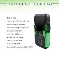 China Portable Car Jump Starter with 600A Peak Current 6400mAh Battery Booster LED Flashlight & Emergency Strobe for sale