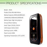 China 600A Peak Current Car Jump Starter with 6000mAh to 16000mAh Battery Capacity and High-rate Polymer Ternary Lithium Battery for sale