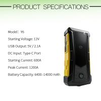 China 1000A Peak Current Car Jump Starter with 12000mAh Battery Capacity and LED Flashlight & Emergency Strobe for sale