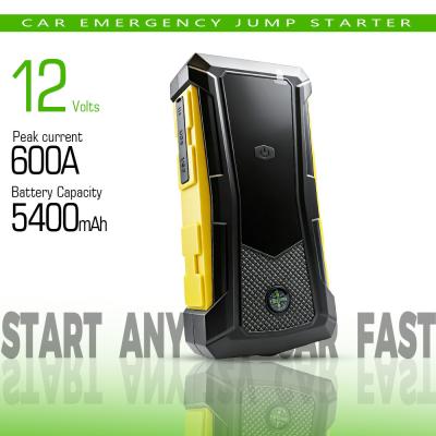 China 1000A Peak Current Car Jump Starter with 12000mAh Battery Capacity and LED Flashlight & Emergency Strobe for sale
