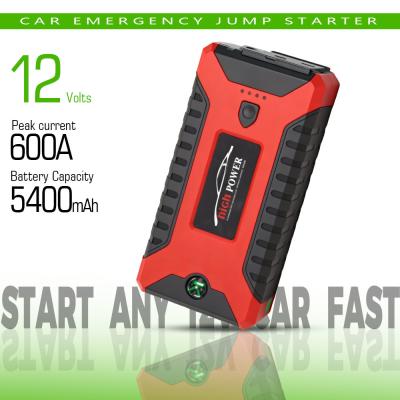 China Portable Car Jump Starter 600A Peak 5400mAh Battery Booster with LED Flashlight & Emergency Strobe for sale
