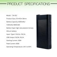 China Portable Car Jump Starter with 600A Peak Current 6000-8000mAh Battery Booster Power Bank and LED Flashlight & Emergency Strobe for sale