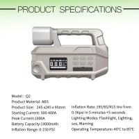 China Portable Jump Starter with 1000A Peak Current, 150PSI Tire Inflator, and 10000mAh Battery Booster Power Bank for sale