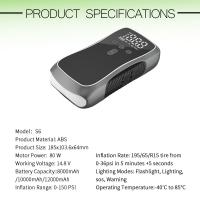 China Car Jump Starter with 150PSI Tire Inflator 8000mAh Battery and 80W Motor for sale