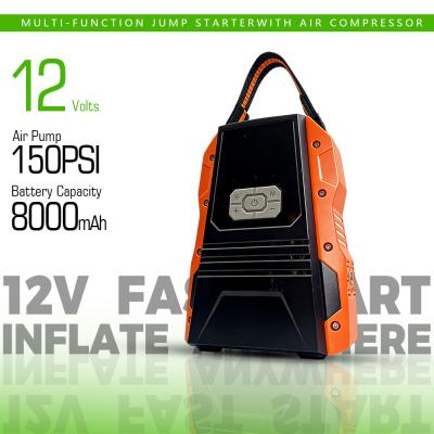 China High-Capacity 20000mAh Jump Starter with 150PSI Air Pump and LED Work Light for Emergency Vehicle Charging for sale