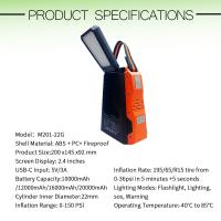 China High-Capacity 20000mAh Jump Starter with 150PSI Air Pump and LED Work Light for Emergency Vehicle Charging for sale