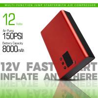 China Slim Car Jump Starter with 1000A Peak, 12000mAh Battery Pack and 150 PSI Tire Inflator for sale