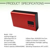 China Slim Car Jump Starter with 1000A Peak, 12000mAh Battery Pack and 150 PSI Tire Inflator for sale