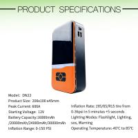 China Portable Car Jump Starter with 30000mAh Battery, 150 PSI Tire Inflator and 1000A Peak Current for sale