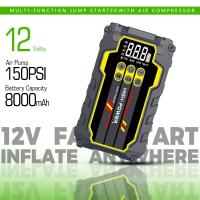 China 8000mAh Multi-functional Jump Starter with 150 PSI Air Compressor and 12V Vehicle Compatibility for sale