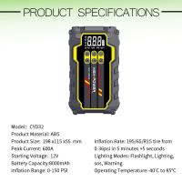China 8000mAh Multi-functional Jump Starter with 150 PSI Air Compressor and 12V Vehicle Compatibility for sale