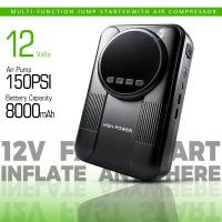 China All-in-One Car Jump Starter with 150 PSI Air Pump 8000mAh Battery and 1000A Peak Current for sale
